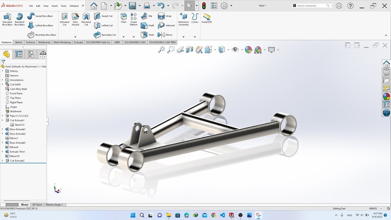 SolidWorks Tutorial: Structure Chassis - YouTube