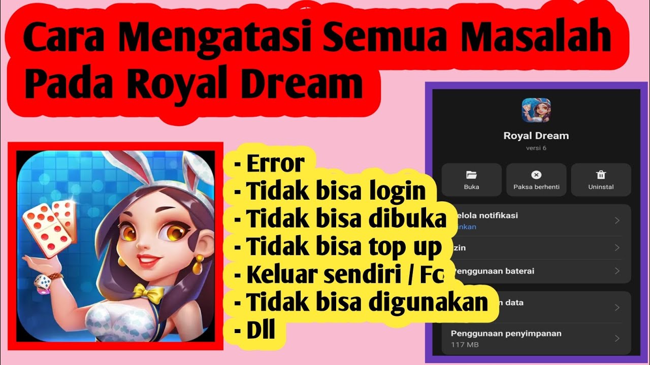 Cara Mengatasi Masalah Pada Aplikasi Royal Dream | Cara Atasi Royal Dream Error - YouTube