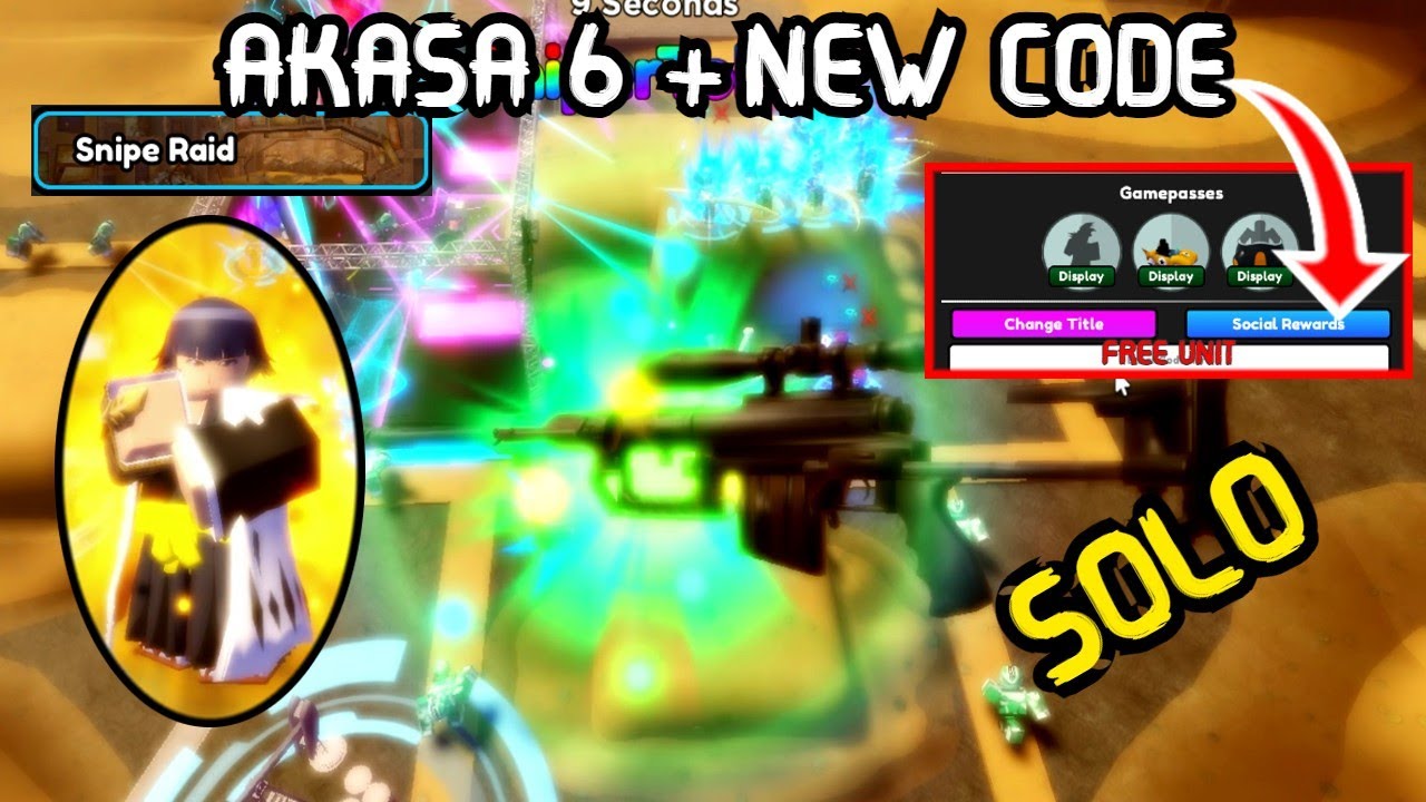 SOLO SNIPE RAID + FAST NEW CODE e TESTEI O AKASA 6 STAR no ALL STAR ...