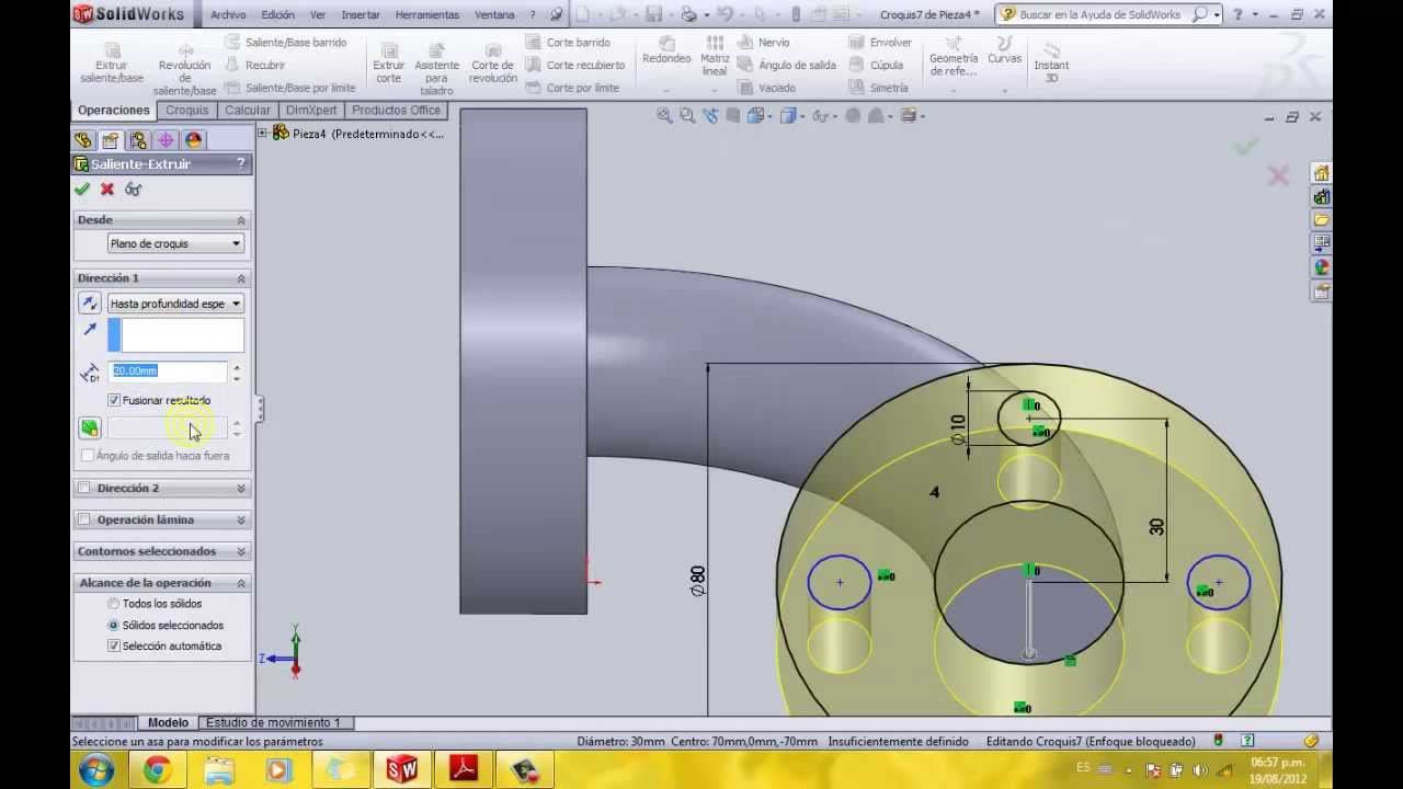 [SolidWorks] Aprendiendo a Diseñar una Brida - YouTube