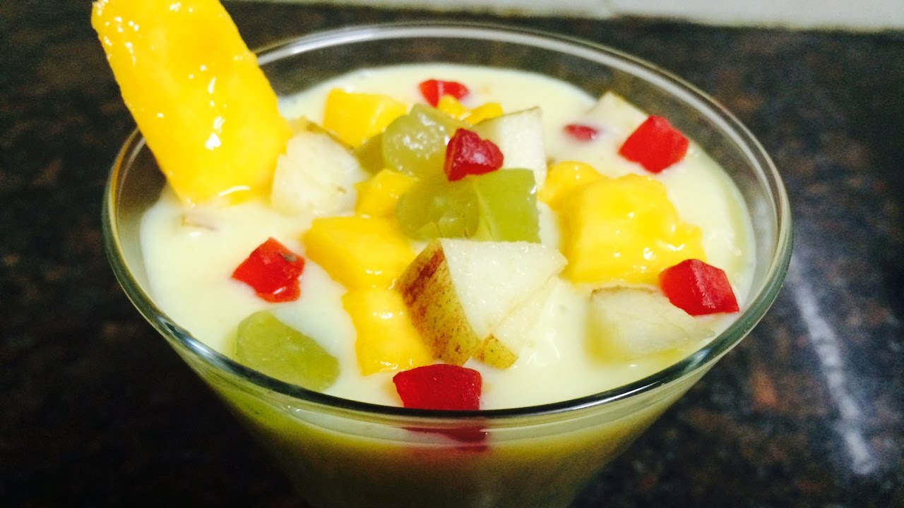 Fruit Custard Recipe/Quick And Easy Fruit Custard - YouTube