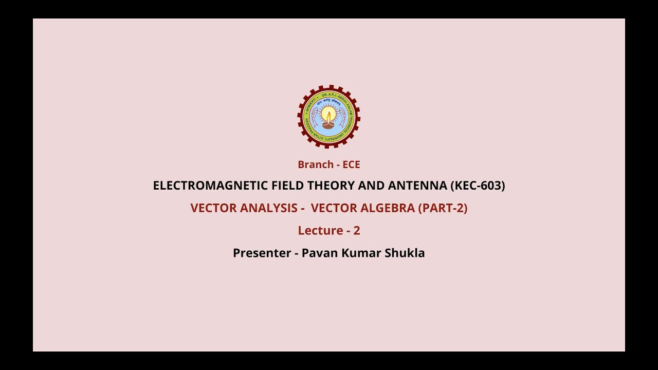 Antenna and Wave Propagation | Vector Analysis- Vector Algebra | AKTU ...