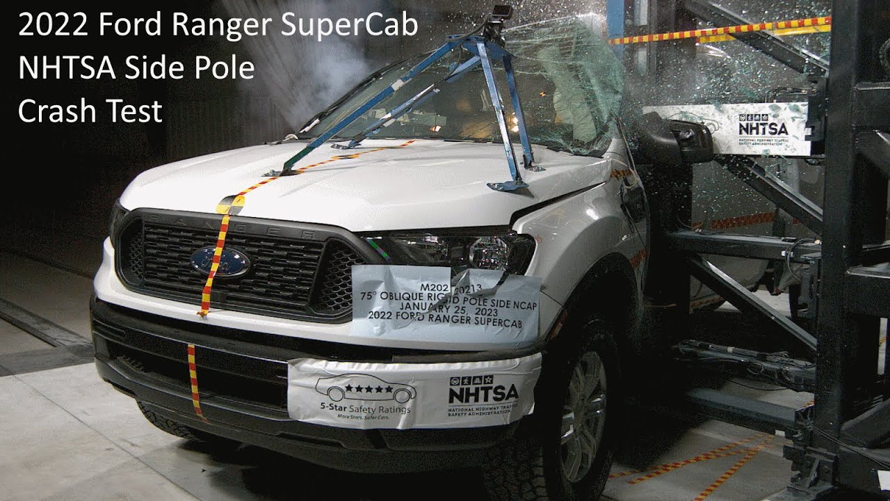 2019-2023 Ford Ranger SuperCab NHTSA Side Pole Crash Test - YouTube