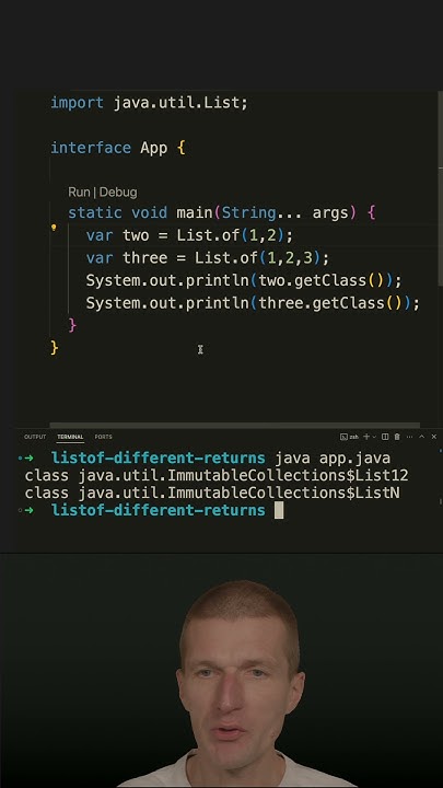 List.of Implementation? 👉 It Depends on …The Parameters#java #shorts #coding #airhacks - YouTube