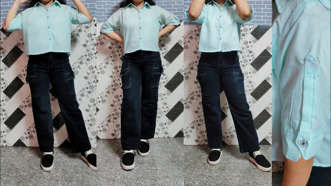 Cropped Shirt / Crop Top Cutting And Stitching || How To Make Cropped ...