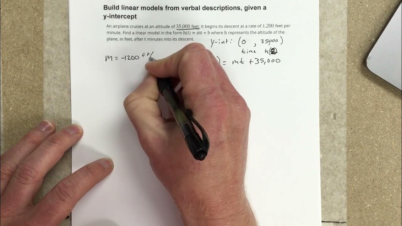 Build linear models from verbal descriptions, given y-intercept - YouTube