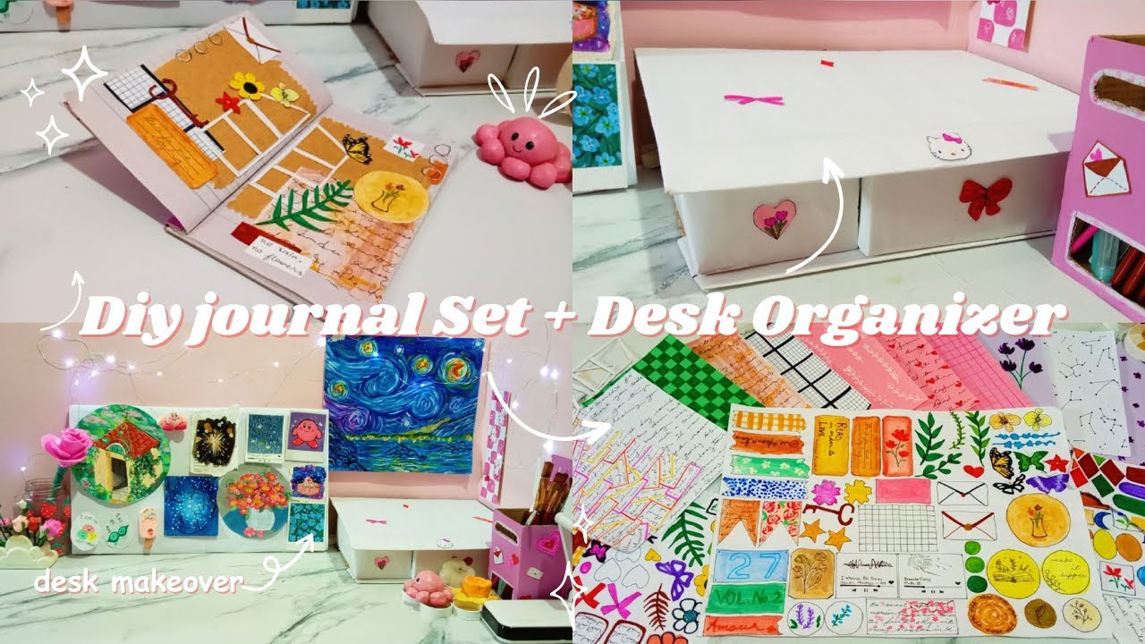 DIY Journal Supplies Set + DIY Desk Organizer + Desk Makeover + Journal ...