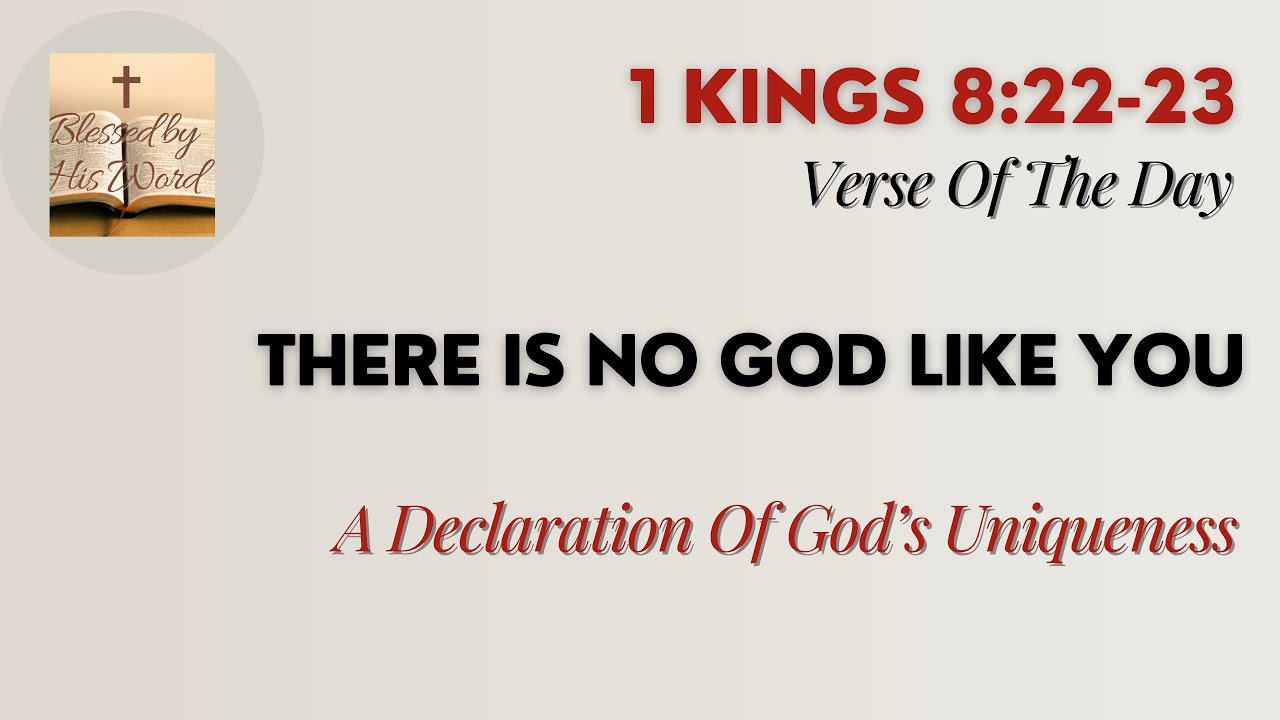 Verse Of The Day | 1 Kings 8:22-23 | There Is No God Like You | November 24, 2024 - YouTube