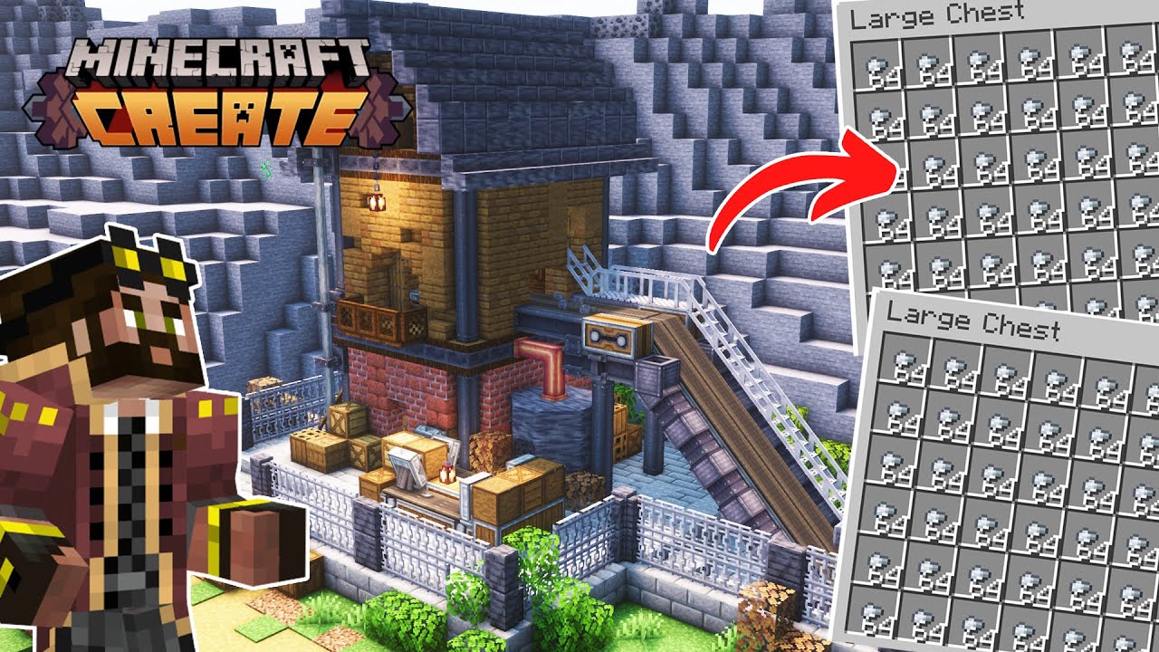 I built a simple IRON FARM in Minecraft Create Mod - YouTube