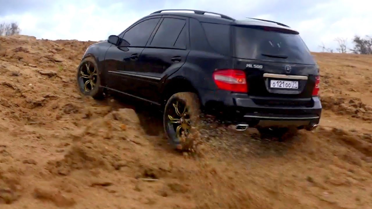 Mercedes Benz ML 500 на бездорожье! ... OFFroad 4x4 на заряженном Мерсе ...