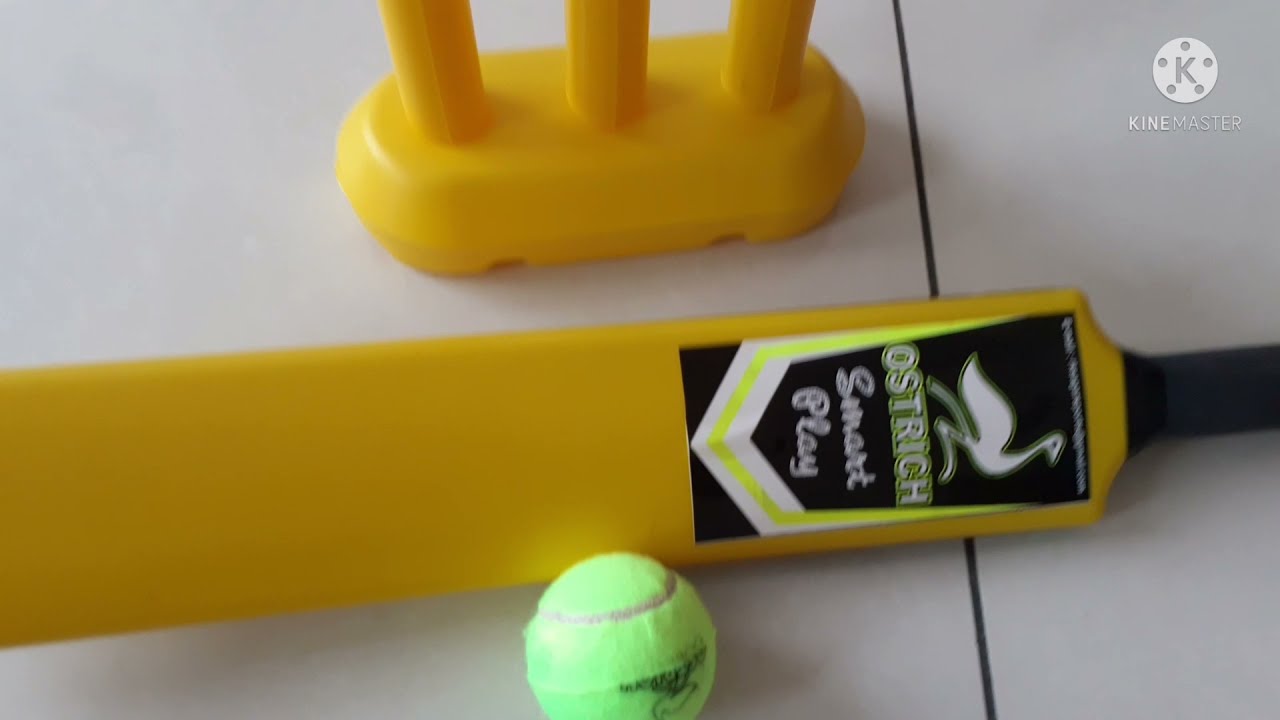 Cricket kit plastic bat and soft ball plastic stamp and Bells - YouTube
