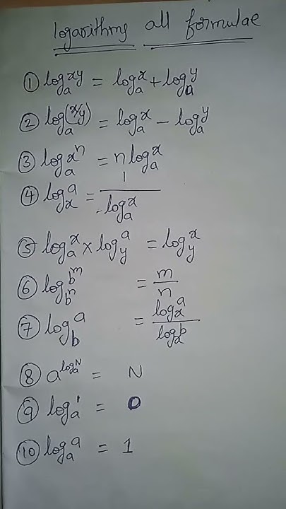 formula of all logarithms - YouTube