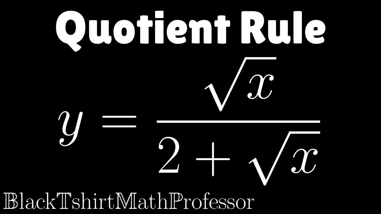 Quotient Rule Problem 1 (Calculus 1) - YouTube