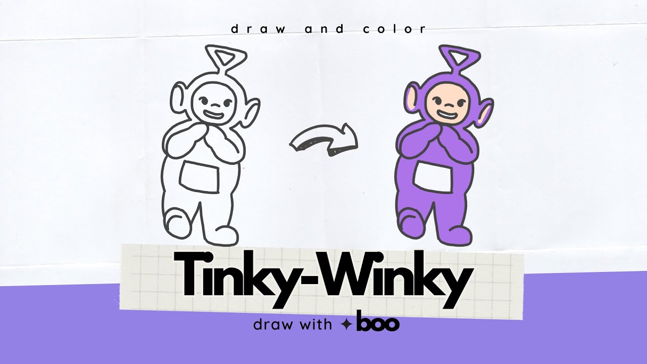 How to Draw and Color TINKY - WINKY 🟣 📺👶Teletubbies | Easy Drawing for ...
