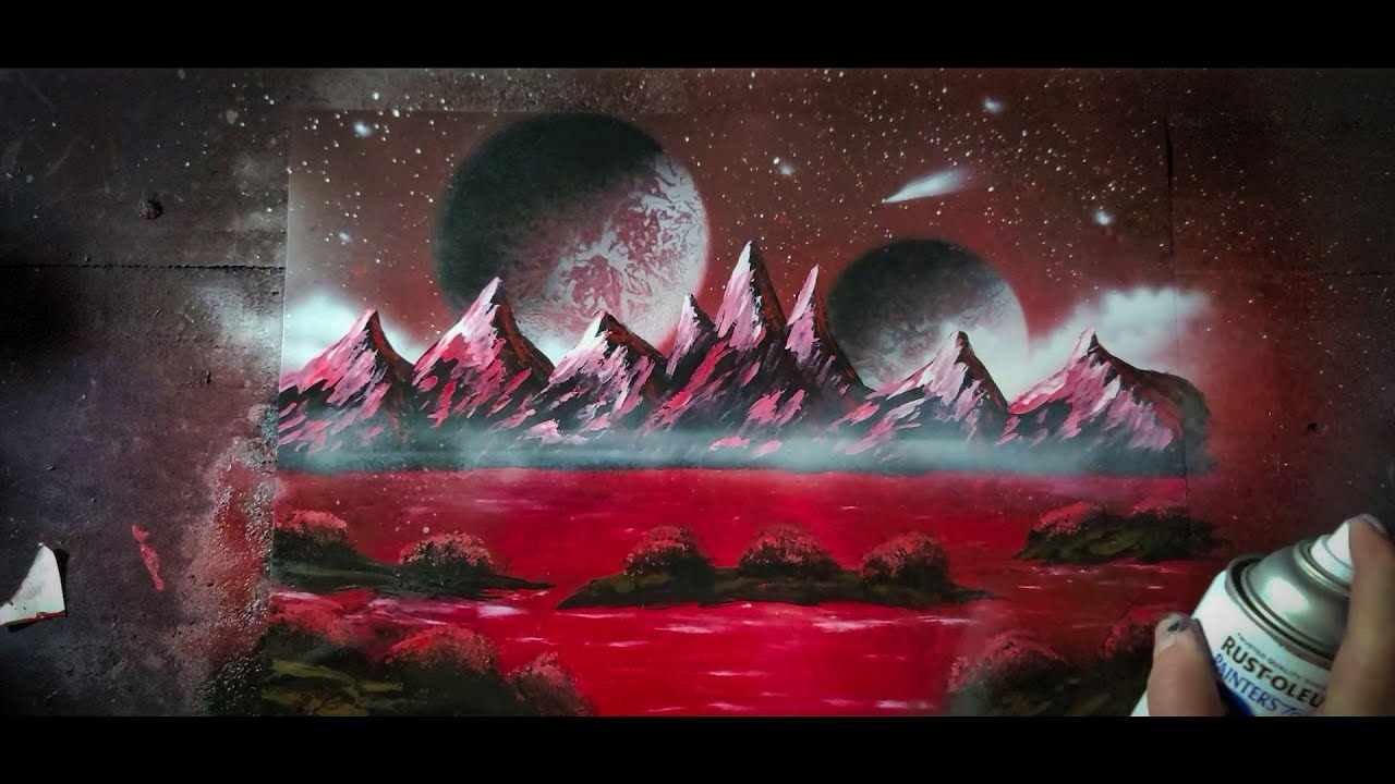 Red Space - Spray Paint Art - by Dexx - YouTube