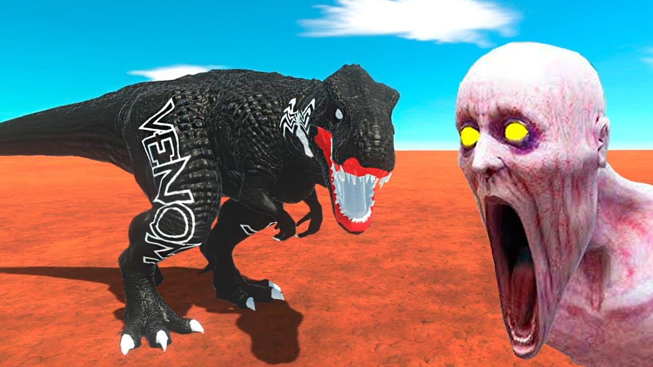 VENOM T REX VS THE SHY GUY (SCP-096) - ANIMAL REVOLT BATTLE SIMULATOR ...