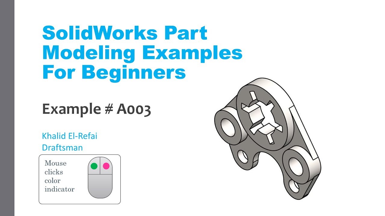 SolidWorks Part Example # A003 For Beginners - YouTube