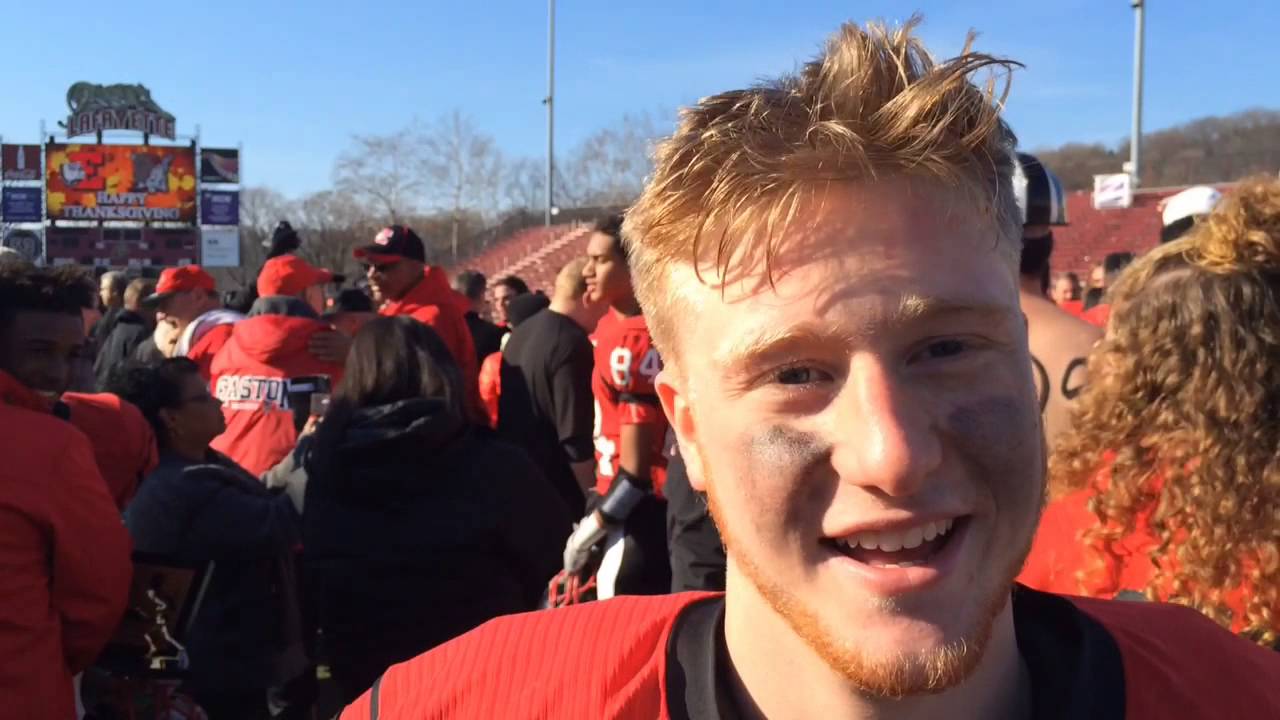 Easton football's Greg Albertson talks beating P'burg - YouTube