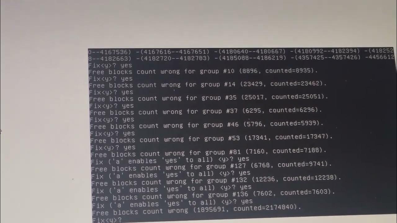 Troubleshooting Ubuntu - Fsck to repair Filesystem with errors. . - YouTube