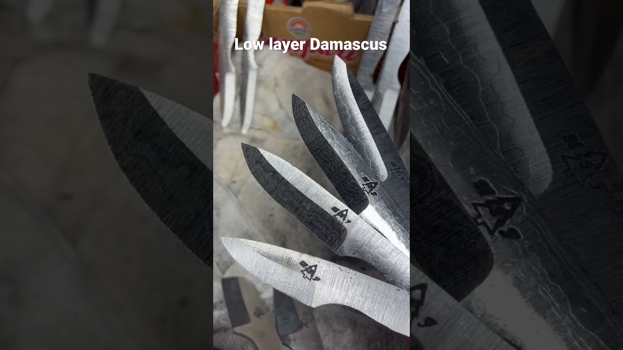 Low layer Damascus. Hand forged. - YouTube