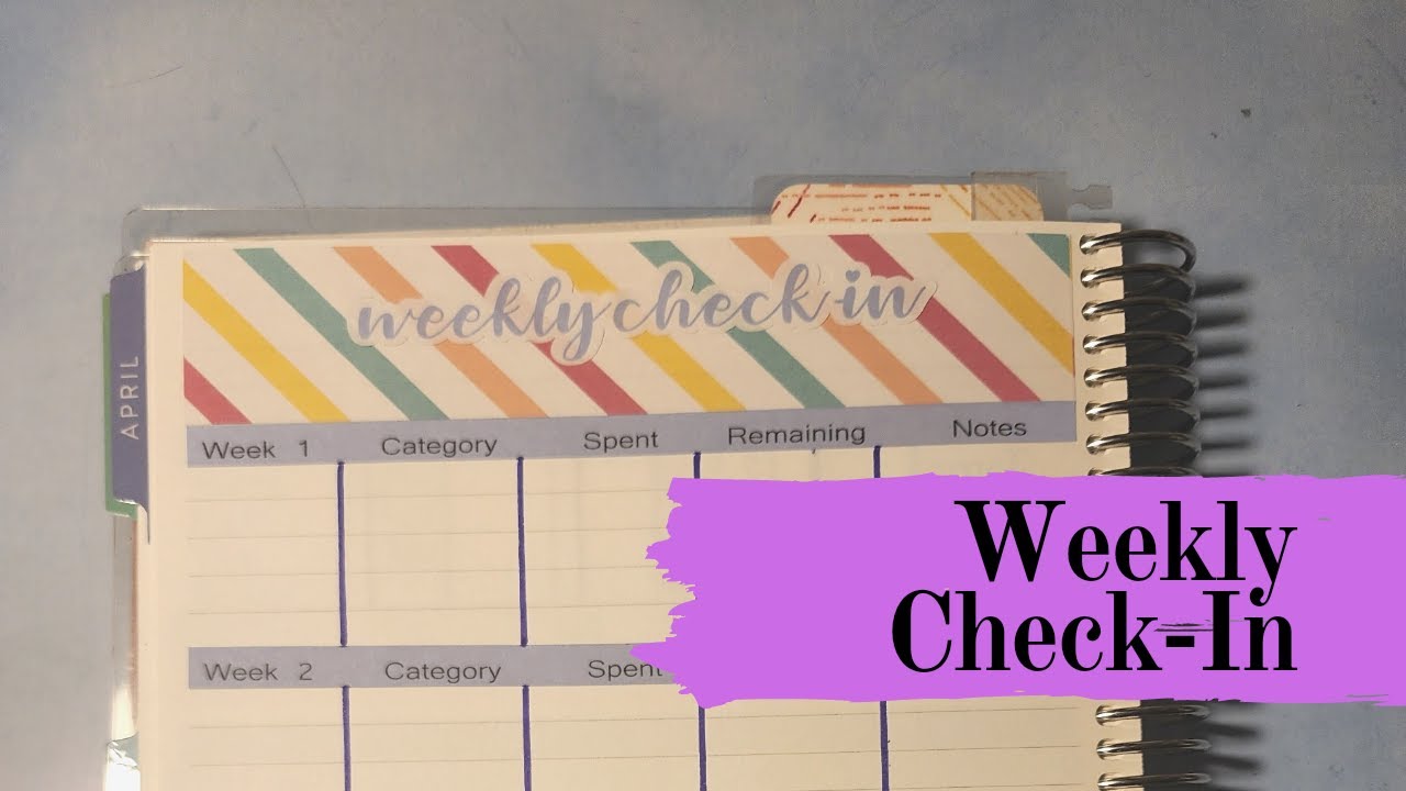 Weekly CHECK-IN|| April Budget|| Update for April || Erin Condren - YouTube