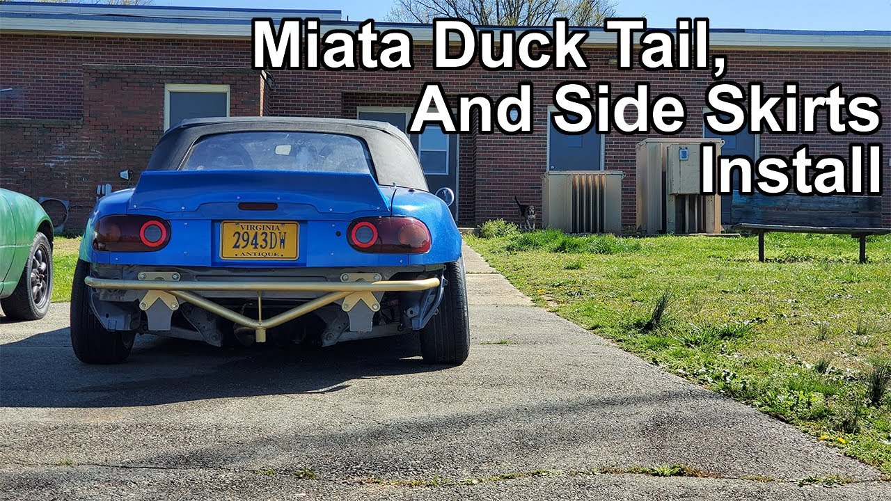 Miata Magic Drift Duck Tail Spoiler, And Side Skirts Install - YouTube