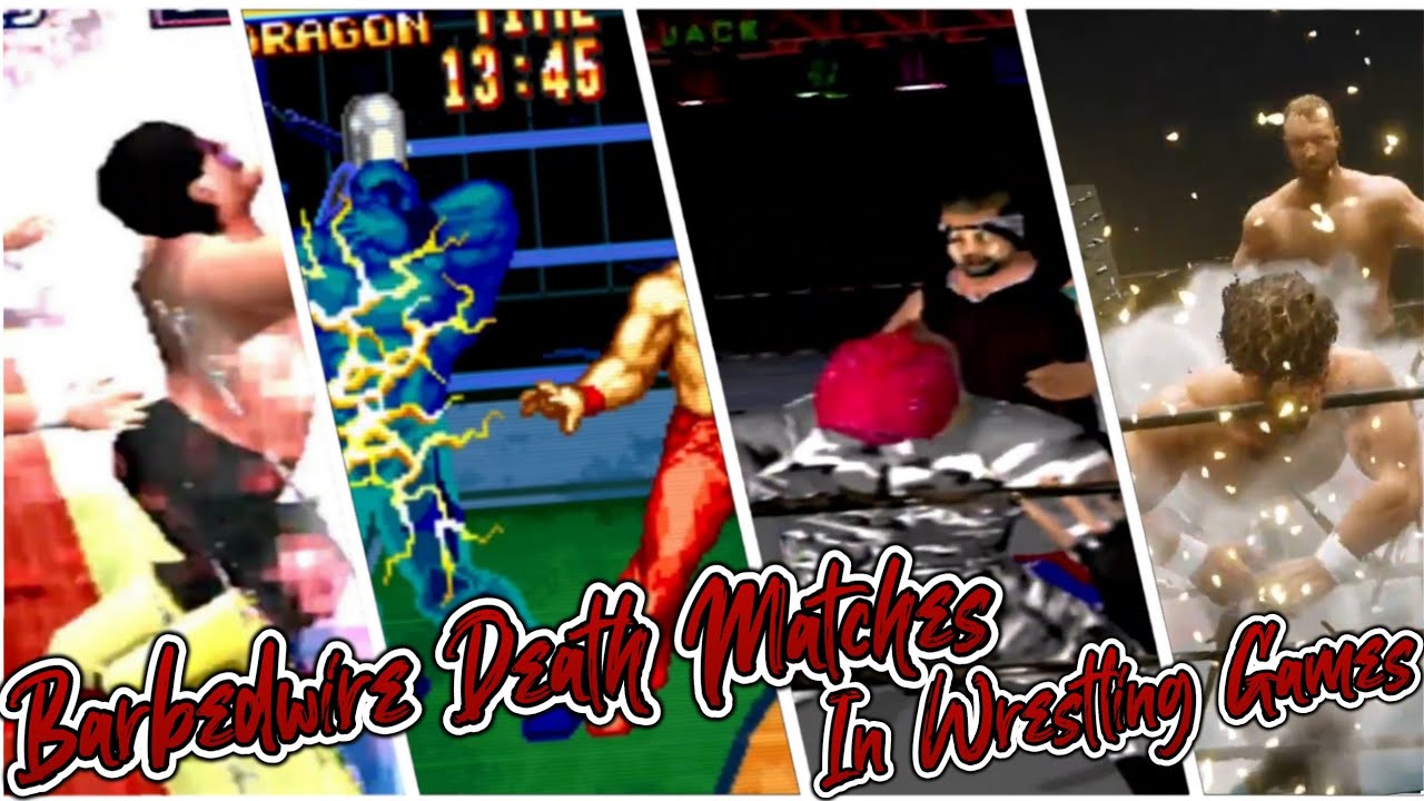 BARBEDWIRE MATCHES IN WRESTLING GAMES - YouTube