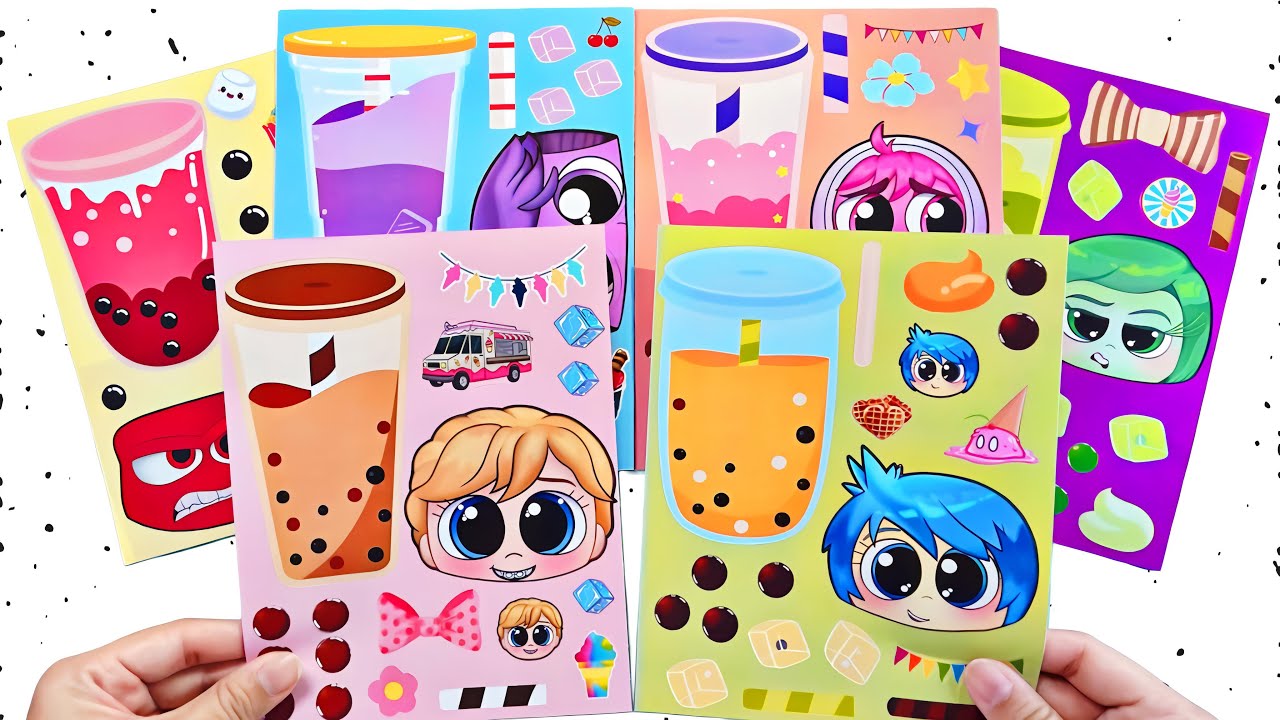 🎀🧋Inside Out 2 Boba Milk Tea - Decorate sticker book #insideout # ...
