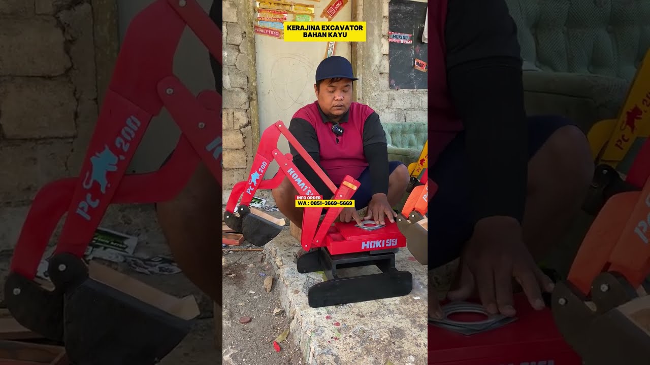 UKURAN EXCAVATOR KAYU #woodworking #excavatorkayu - YouTube