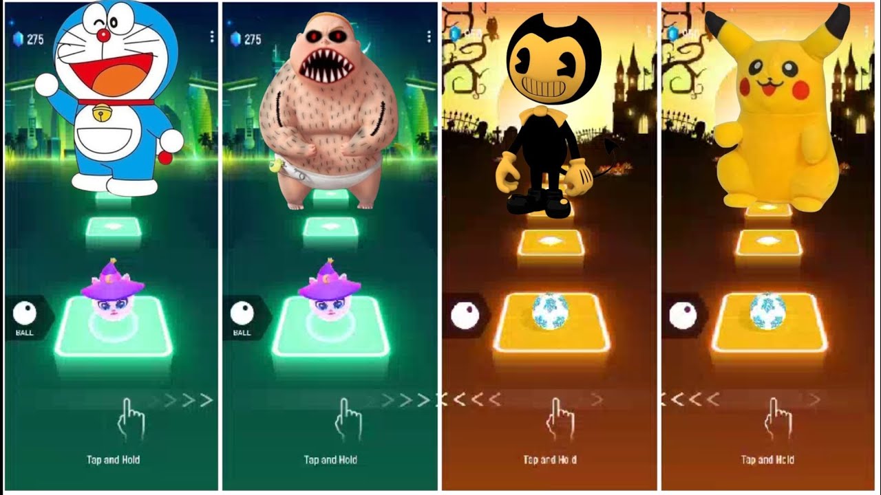 DOREMON 🆚 BABY BOSS 🆚 BENDY 🆚 PIKACHU 🆚 TILES HOP EDM RUSH - YouTube
