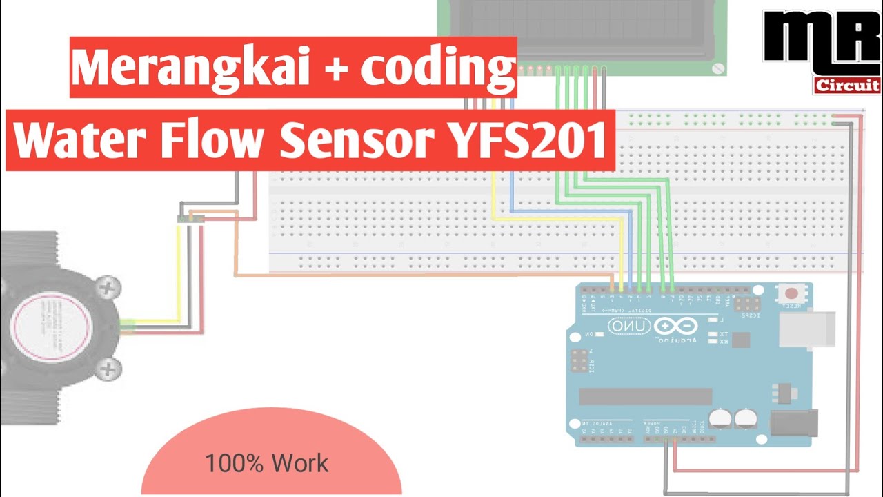 water flow sensor yfs201 - YouTube