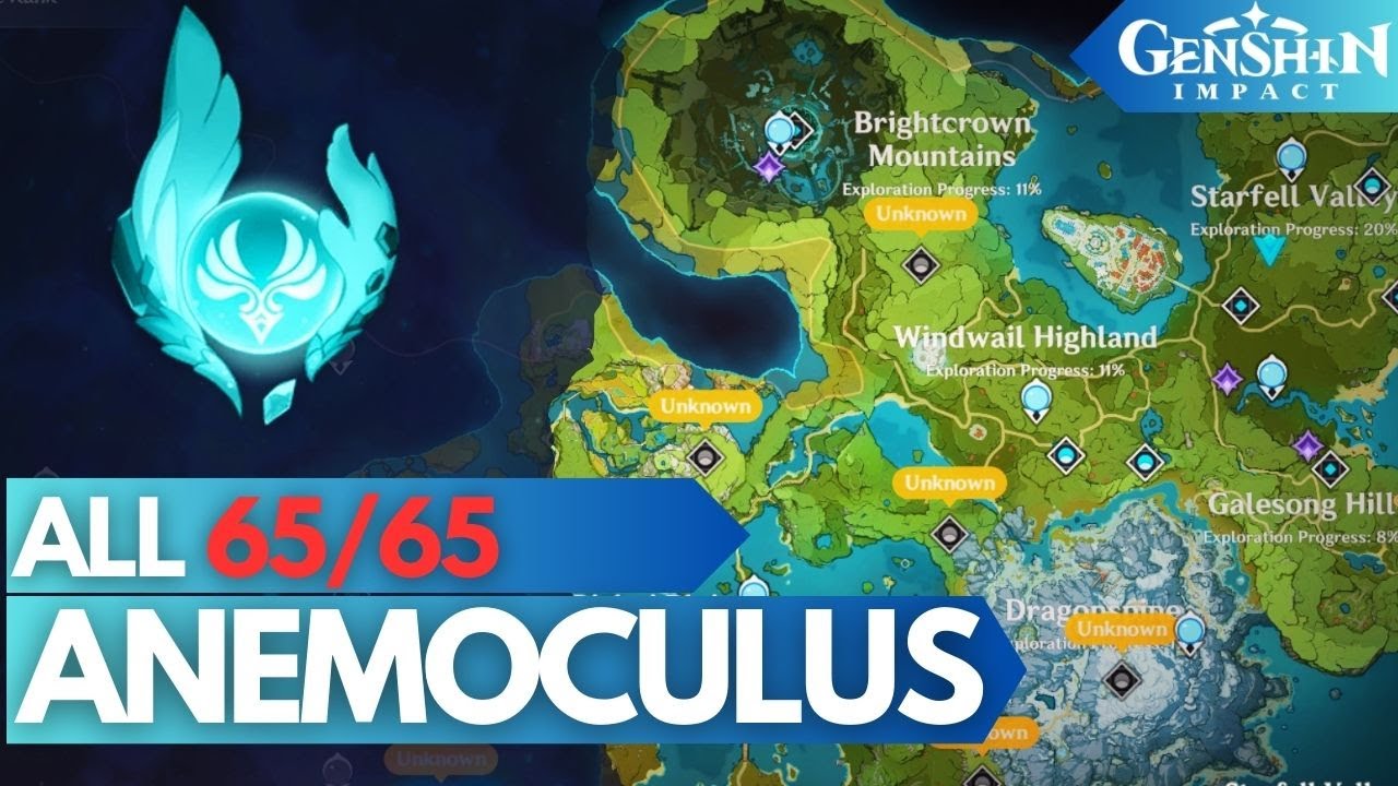 All 65 Anemoculus Genshin Impact - YouTube