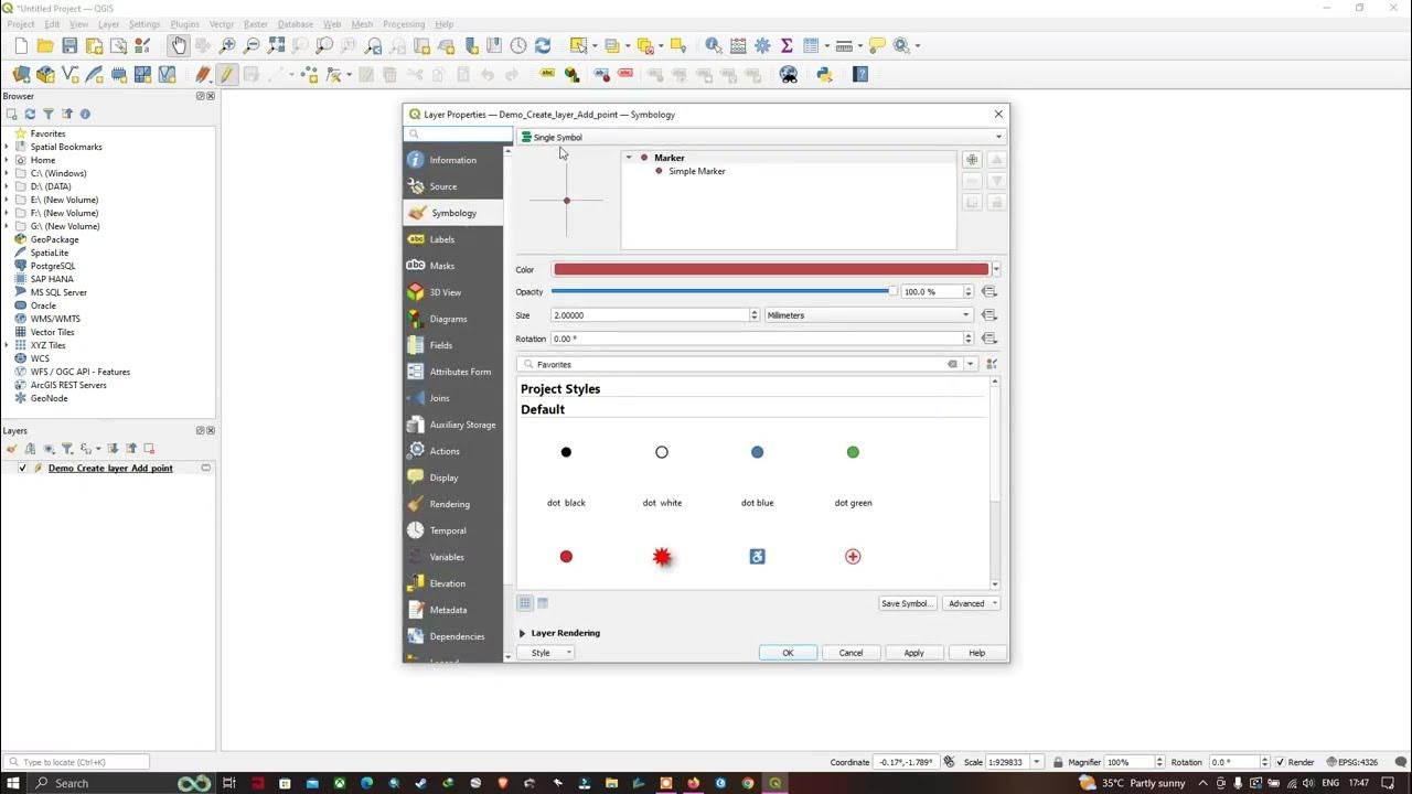 Qgis Basics 3 Create Layer And Add Point Youtube