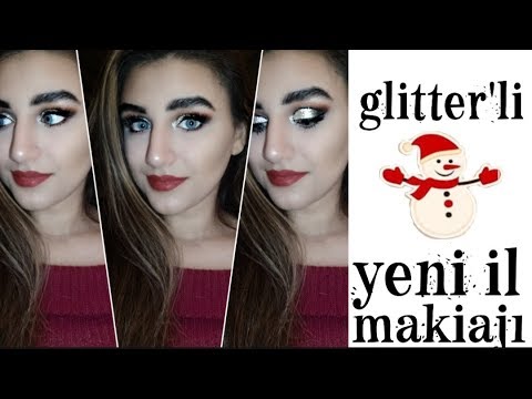 🔴Glitter'li çox asan yeni il makiajı