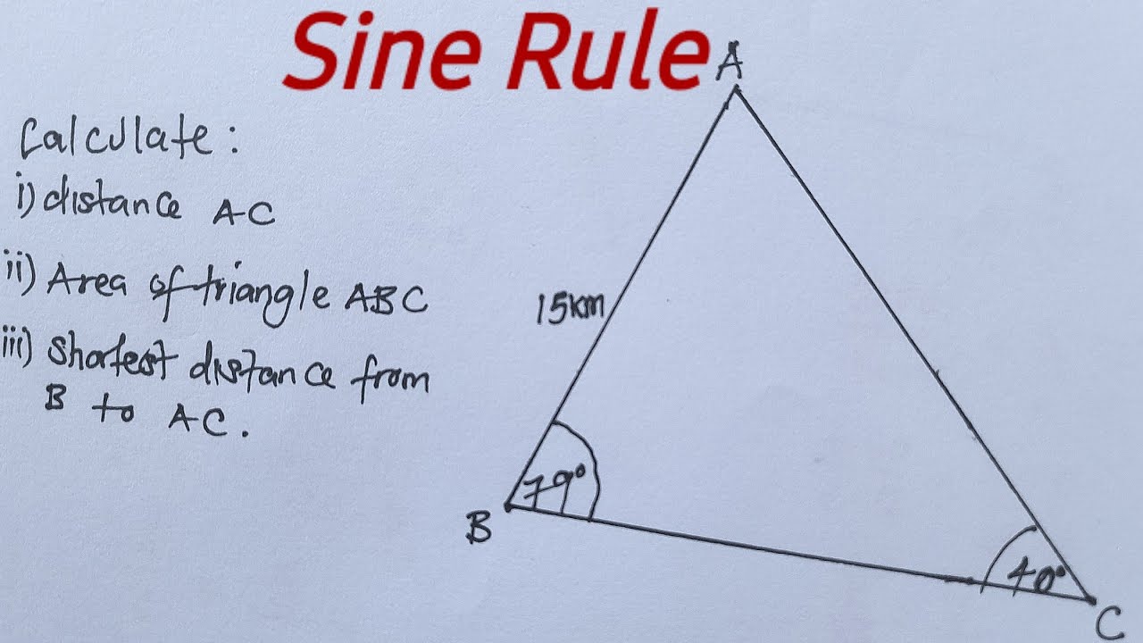 Find Distance, Area and Shortest Distance |Sine Rule | Trigonometry ...