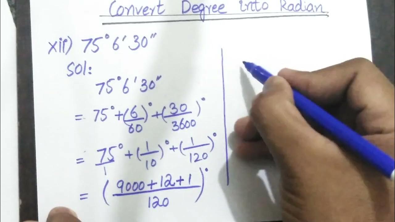 Convert 75°6'30" to Radian, convert degree to radian. - YouTube
