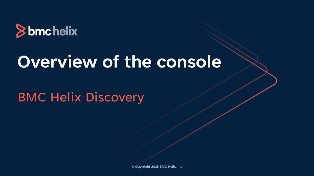Overview of the console BMC Helix Discovery - YouTube