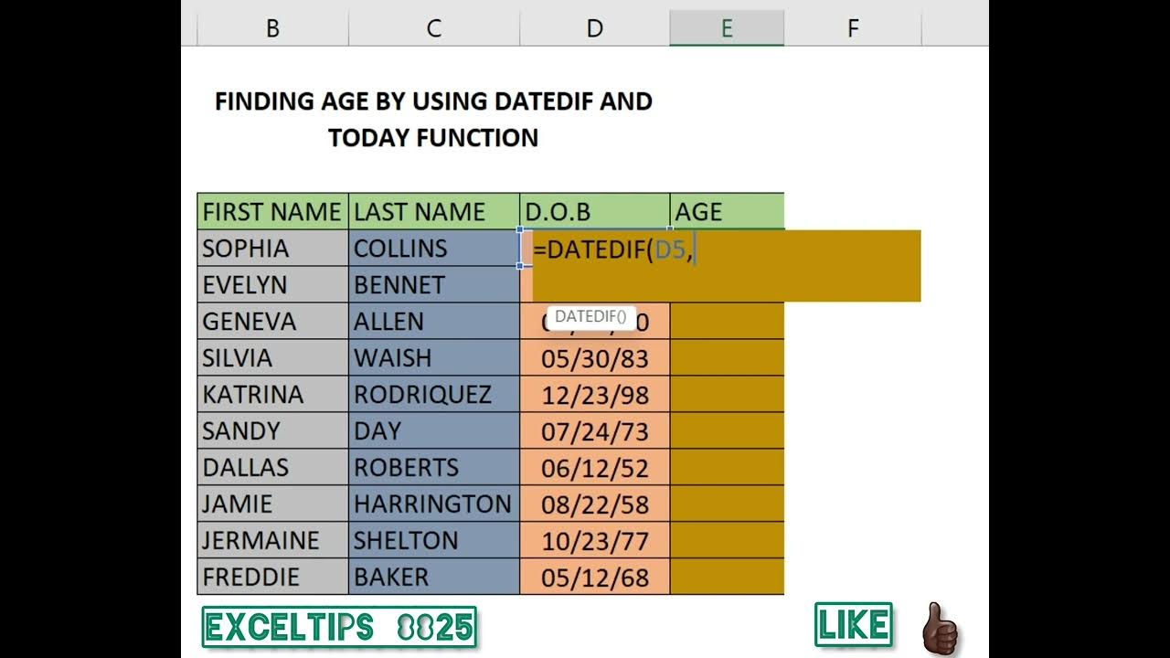 How To Find Age In Ms Excel Excel Exceltips Exceltipsinhindi Exceltricks Msexceltutorial