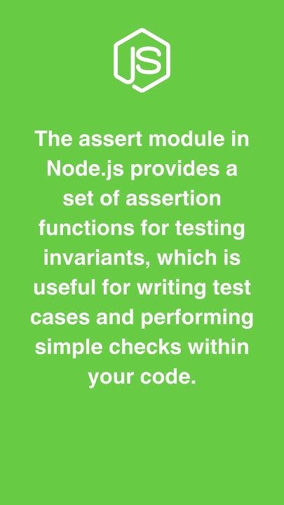 assert Module in Node.js - YouTube