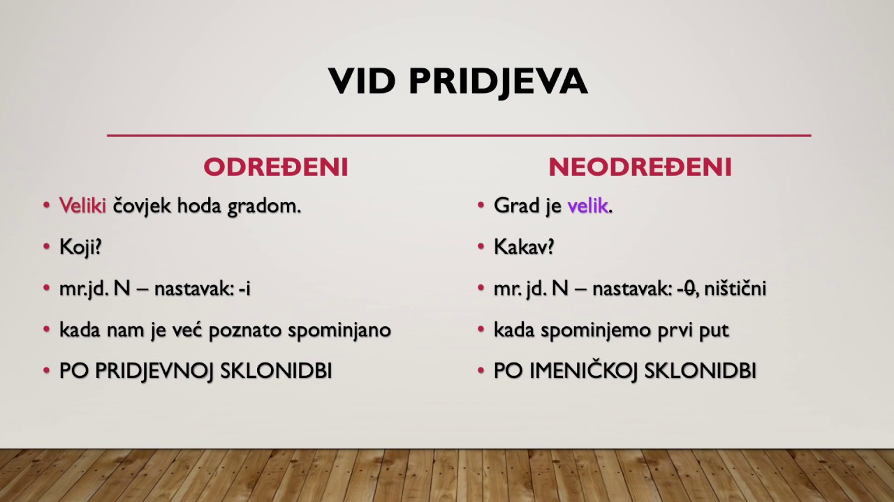 Hrvatski jezik - 5. razred - Jezik -Pridjevi - YouTube