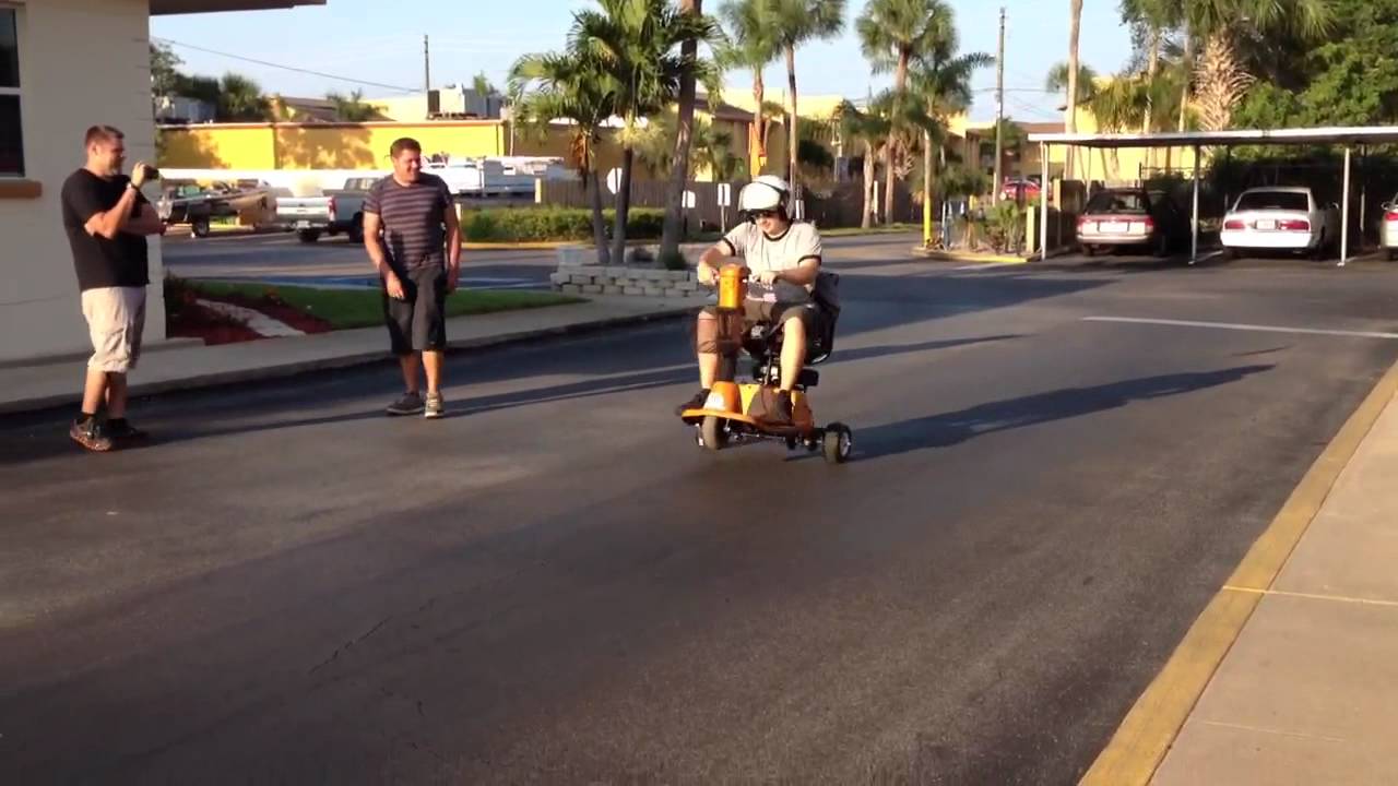 the wheelie mobility scooter - YouTube