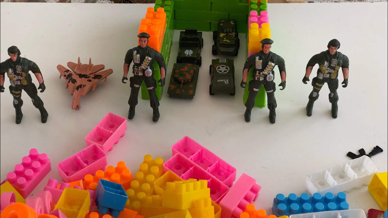 How to build or make a camp for American soldiers using cubes or blocks ...