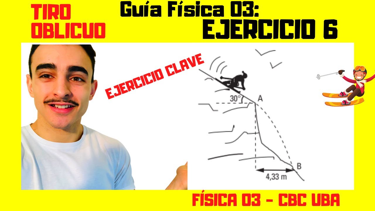 😜EJERCICIO 6: TIRO OBLICUO - Guía 2 Física 03 - CBC (UBA) - YouTube