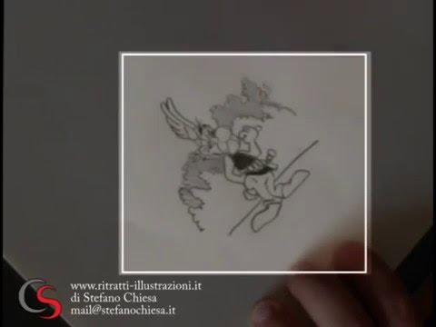 Speed drawings: How to draw Asterix in 3 minutes. Come disegnare ...