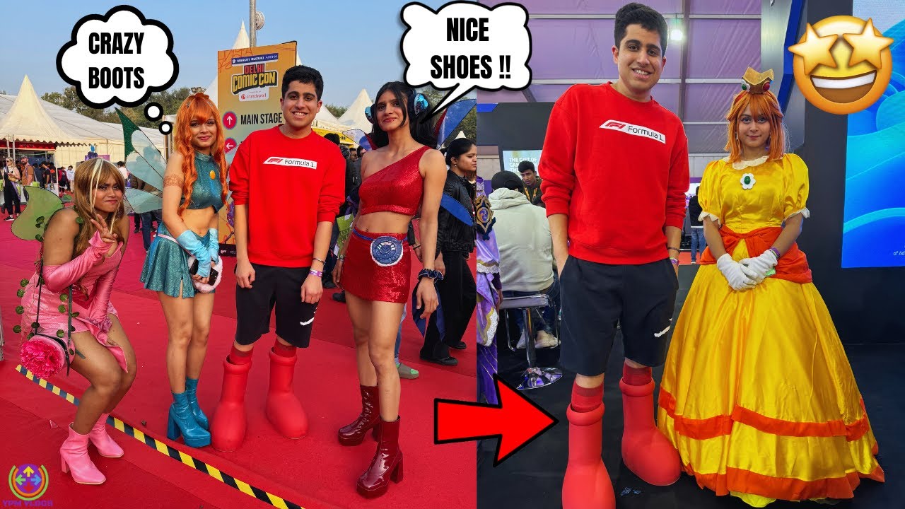CUTE GIRLS REACT TO BIG RED BOOTS In COMIC CON YouTube cute-girls-react-to-big-red-boots-in-comic-con-youtube