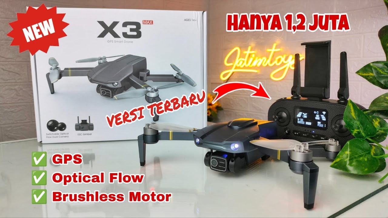JANGAN SALAH BELI! THE NEW X3 MAX (X3 PRO) Drone 1,2 Jutaan GPS ...