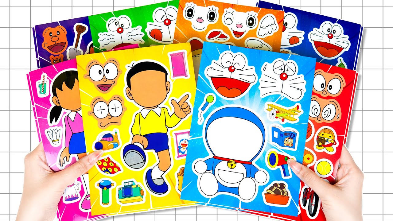 DORAEMON STICKER BOOK MAKEOVER ASMR | FUN ACTIVITIES WITH DORAEMON ...