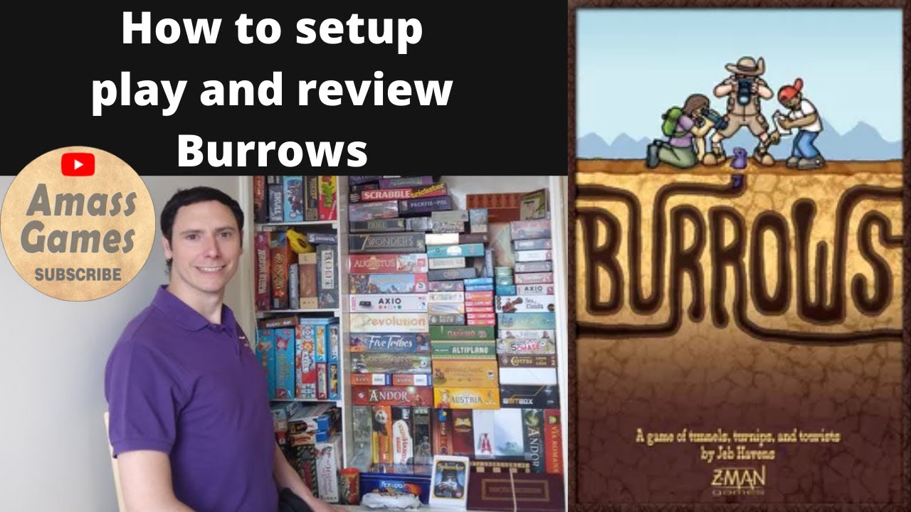 Burrows - how to setup, play and review. Z-man board game * Amass Games ...