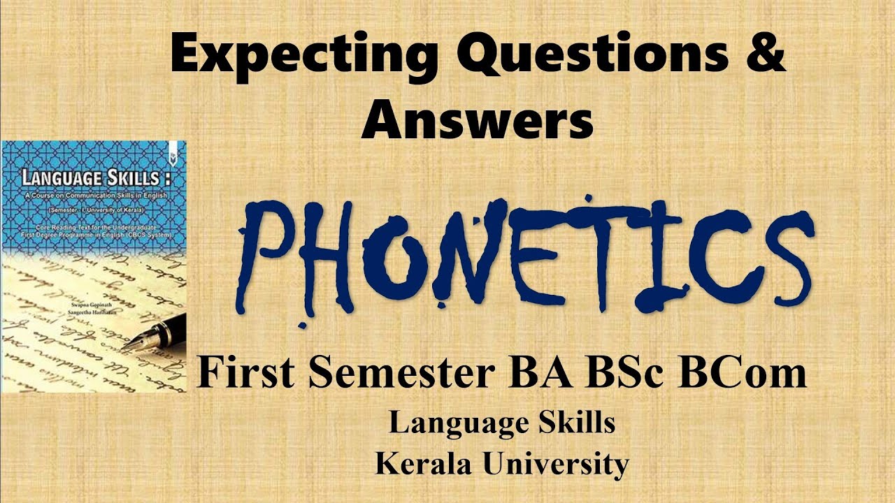 Expecting Questions & Answers |Phonetics| Language Skills|First Sem BA ...