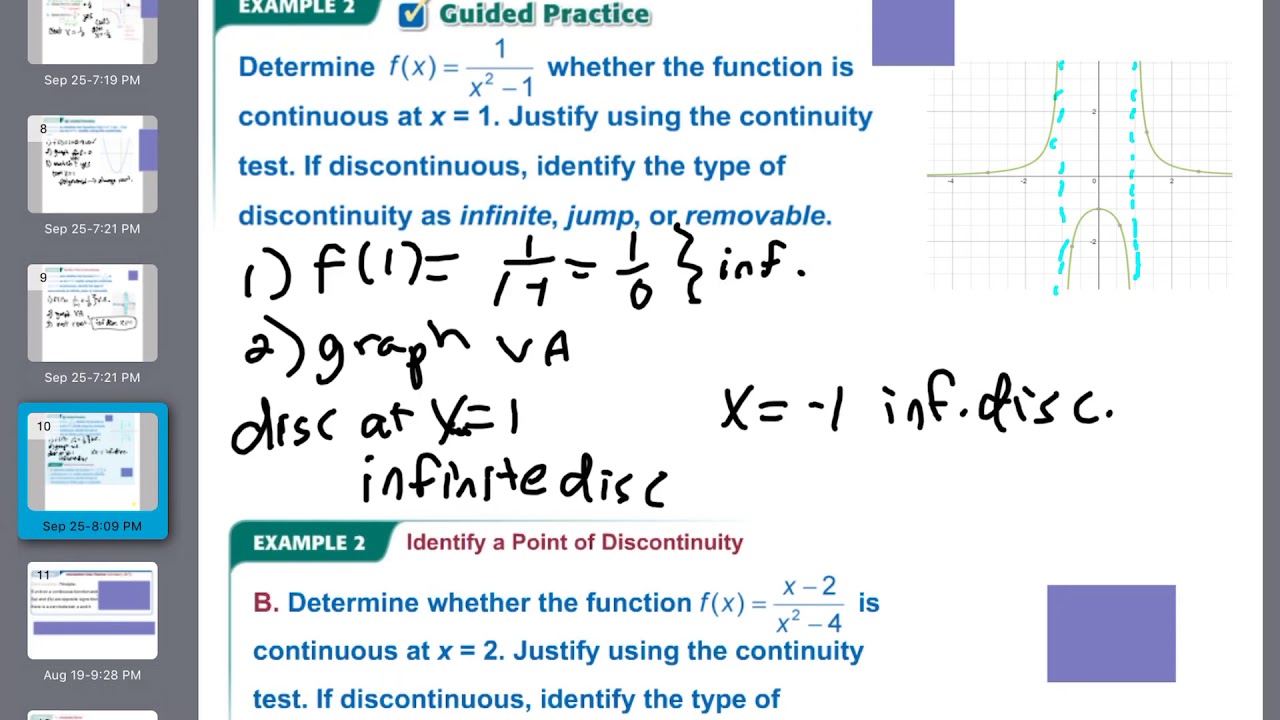 1.3 Continuity and End Behavior (precalc) - YouTube
